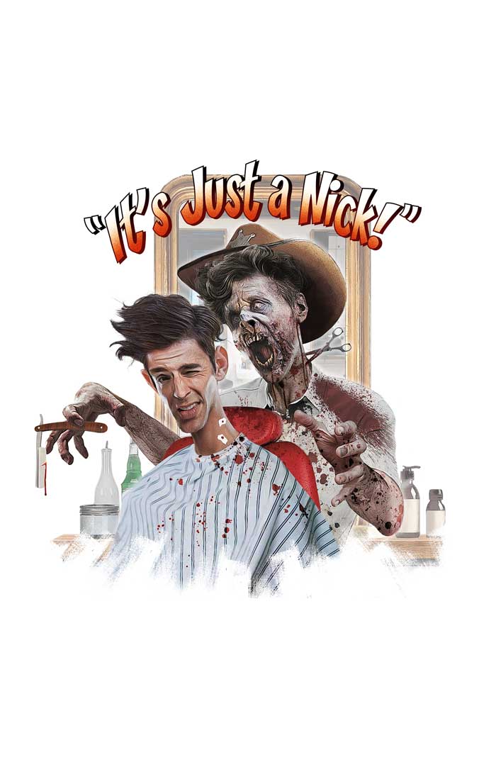 Zombie Barber Print